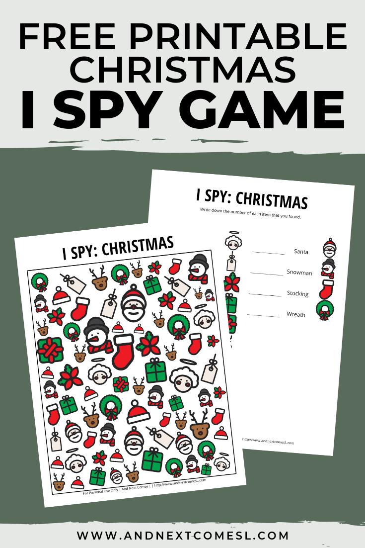 Christmas Themed I Spy Game {Free Printable for Kids} | And Next Comes ...