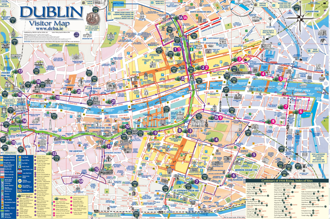 Mapas y planos turísticos de Dublín - Conmimochilacuestas