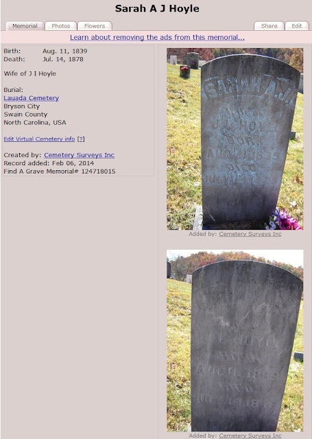 Jacob Leonard Hoyle Family History: Sarah Ann Blanton-Hoyle 1839-1878