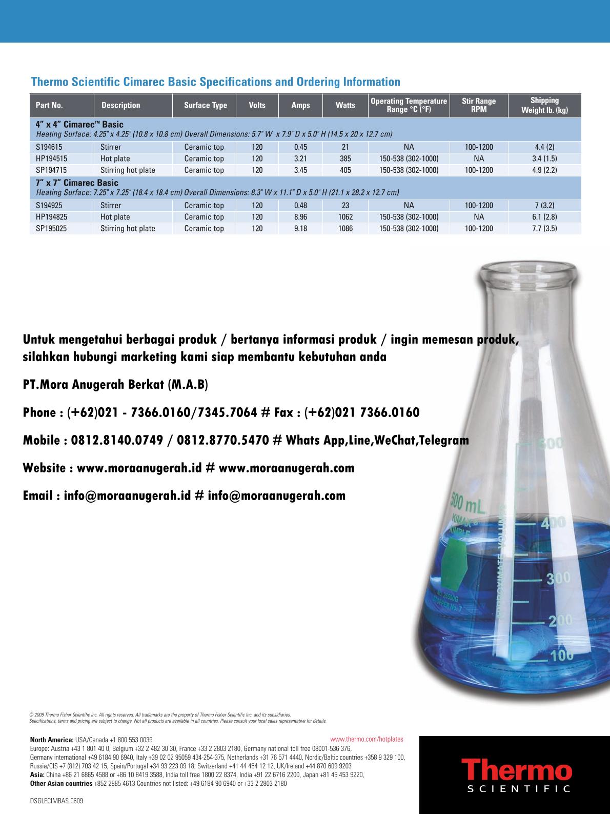 Thermo Scientific Cimarec™ Basic Stirring Hotplates – Supplier Alat ...