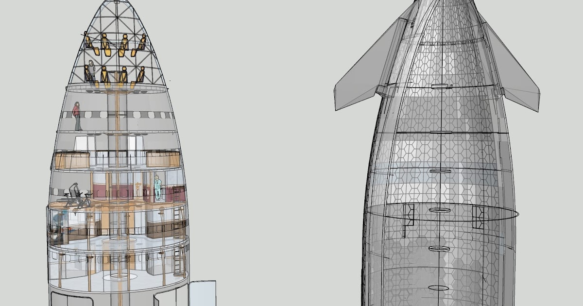 Speculative internal layout of SpaceX Starship by Michel Lamontagne ...