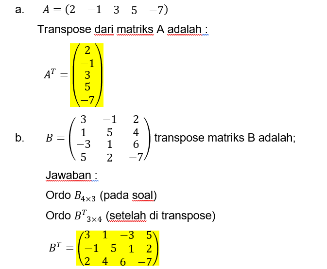Materi, contoh soal dan penyelesaiaan Matriks kelas 11 MTK Wajib ...