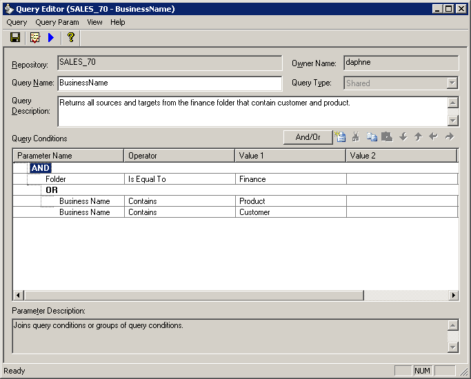Labelling and creating queries in informatica