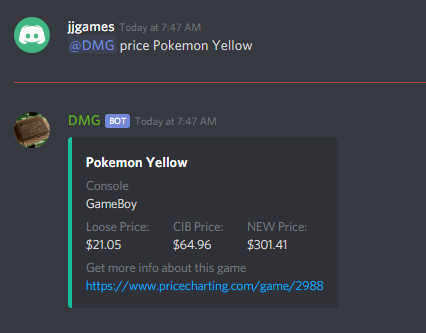 PriceCharting API Mashup with Discord