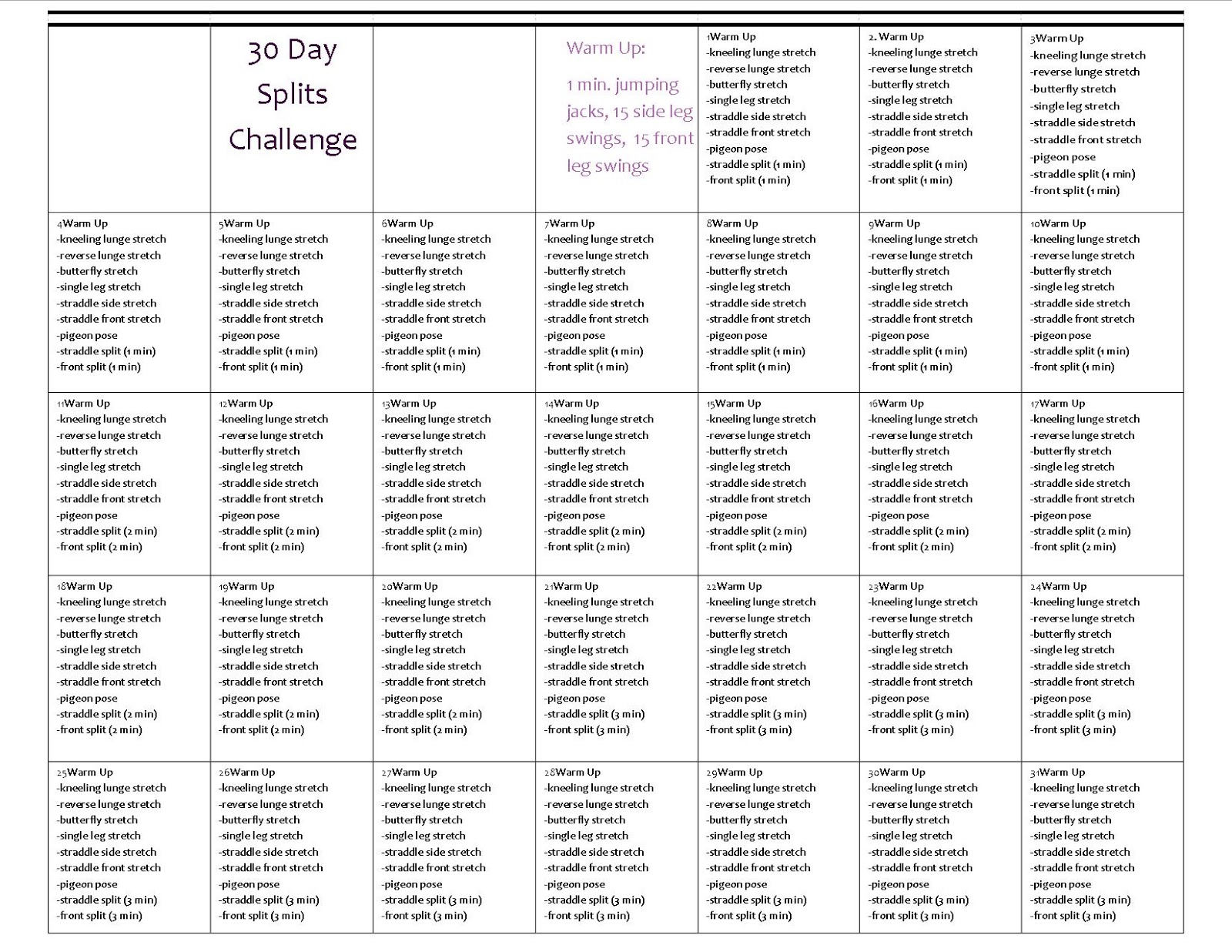 Polished Corner Pillars: 30 Day Splits Challenge