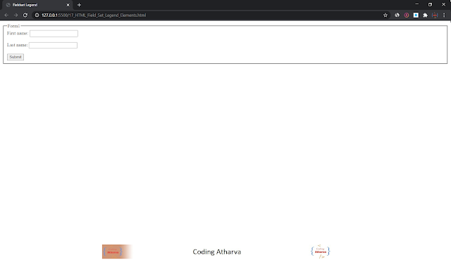 17 Program to demonstrate Fieldset and Legend in HTML ~ Coding Atharva