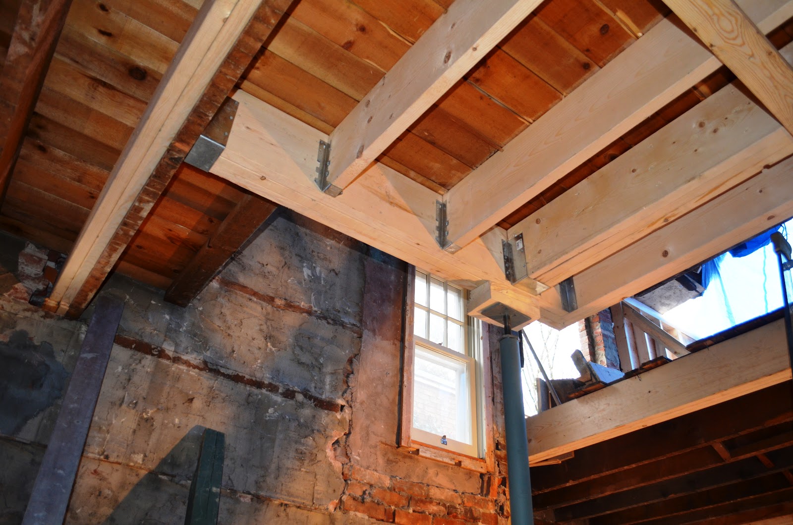 The Bennett House: Beams and stair design