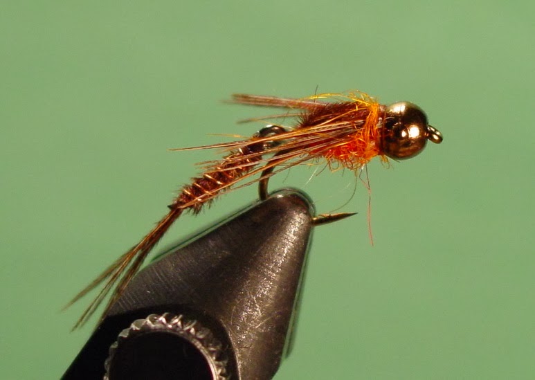 Tradd's Flies: Wiggle Pheasant Tail Nymph with Hot Spot