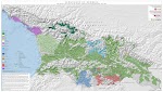 Ethnic map of Georgia, Armenia, Azerbaijan and the North Caucasus (beg ...