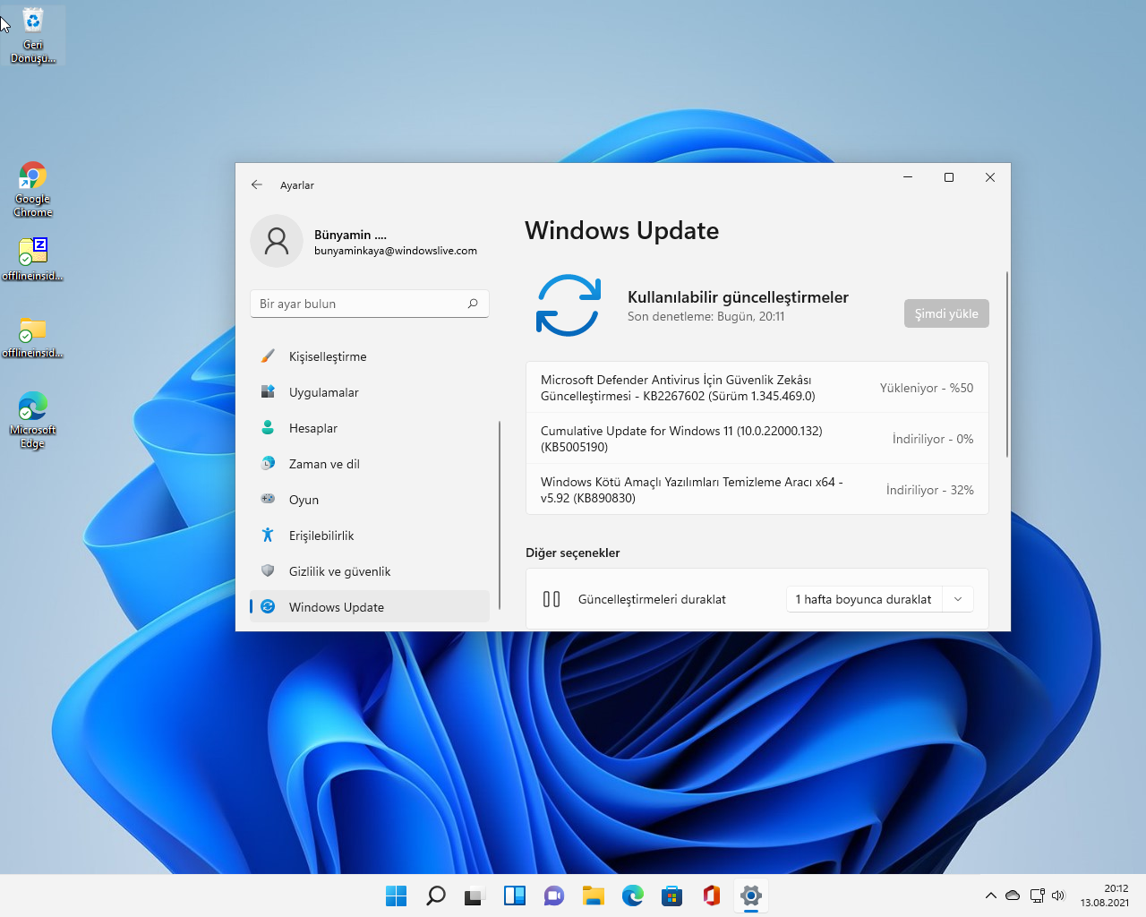 Windows 11 Build 22000.132 (Beta, Dev), KB5005190 ISO indir