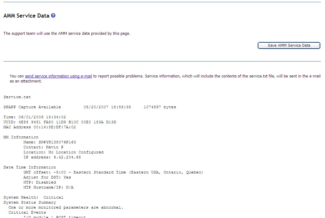 AIX Knowledge Base: Collecting AMM Service Data -- IBM Power Blade
