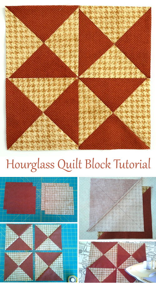 Hourglass Quilt Block Tutorial ~ DIY Tutorial Ideas!