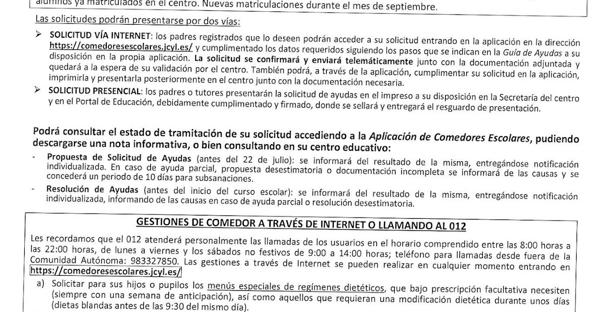 SOLICITUD DE AYUDAS DE COMEDOR ESCOLAR | BLOG COLEGIO VICENTE ALEIXANDRE