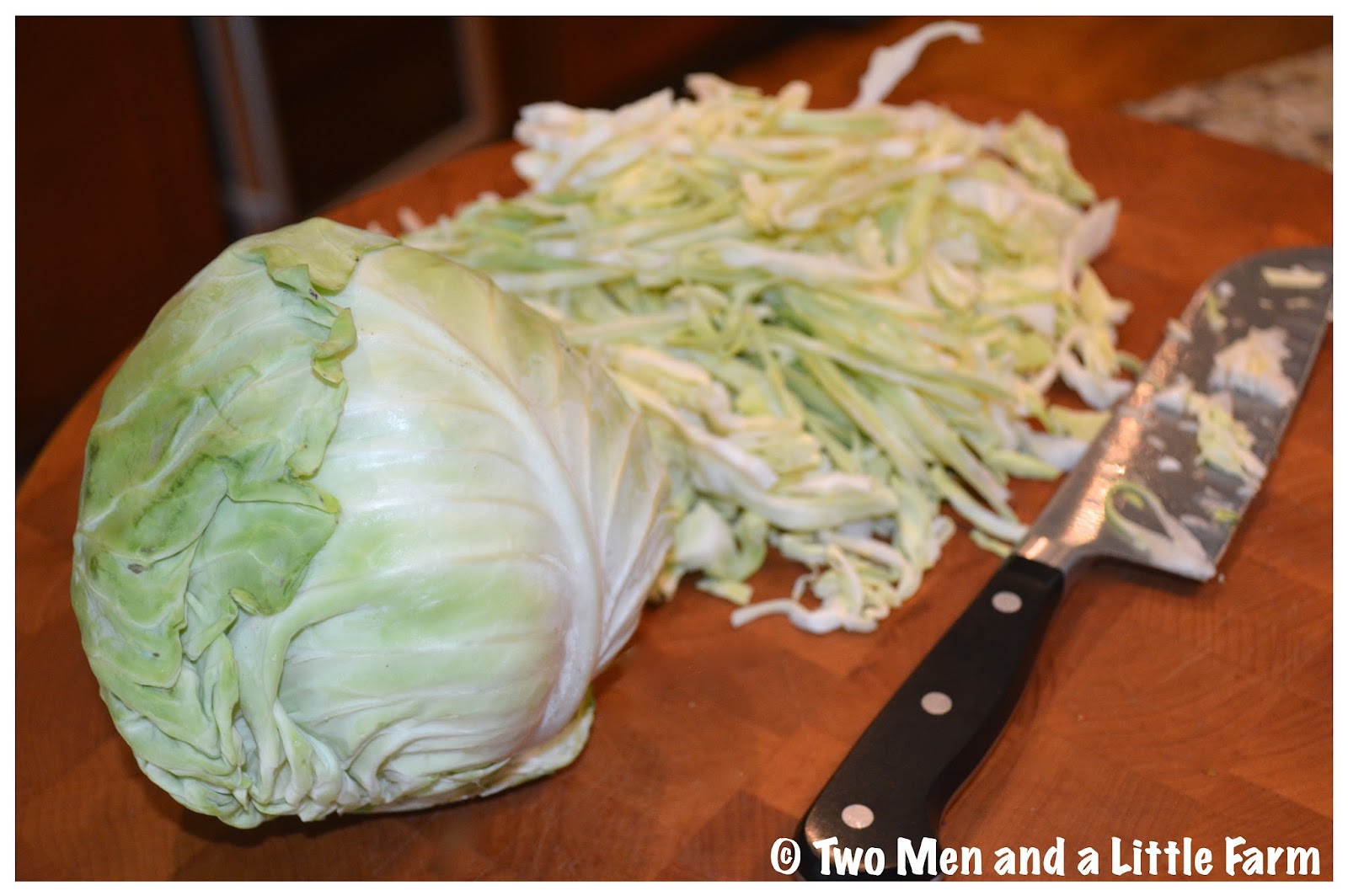 Two Men and a Little Farm: CABBAGE WITH BACON AND ONION RECIPE