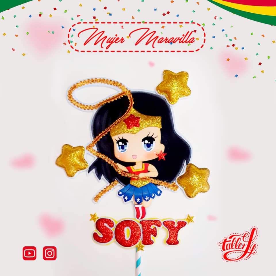 Molde topper mulher maravilha - Ver e Fazer