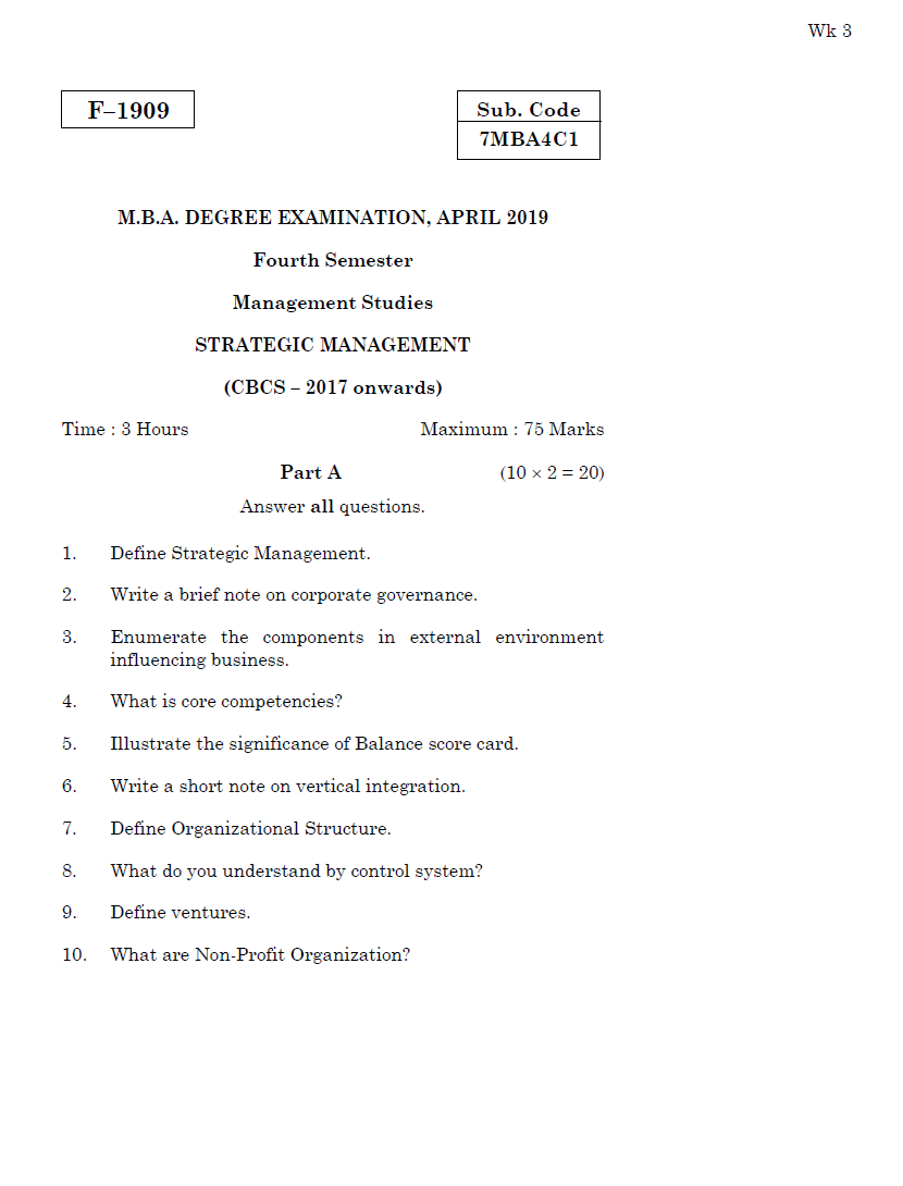 Alagappa University M.B.A., Management Studies-STRATEGIC MANAGEMENT ...