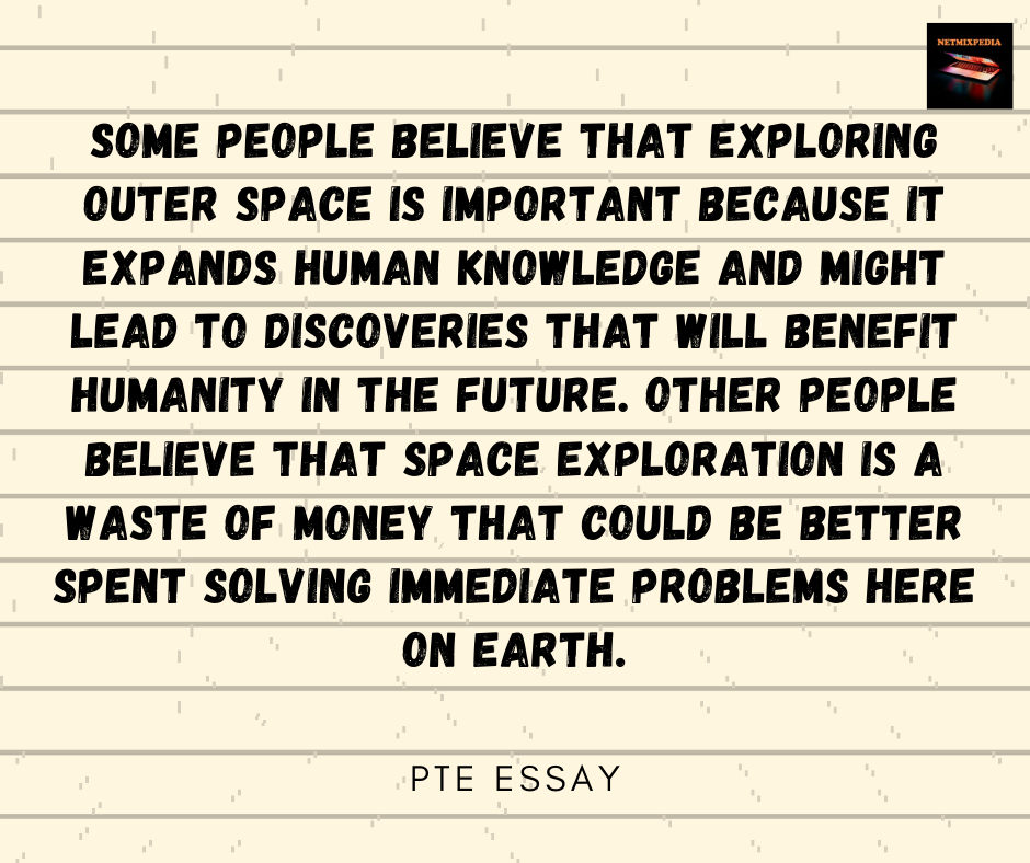 Sanilwrites: Some people believe that exploring outer space is ...