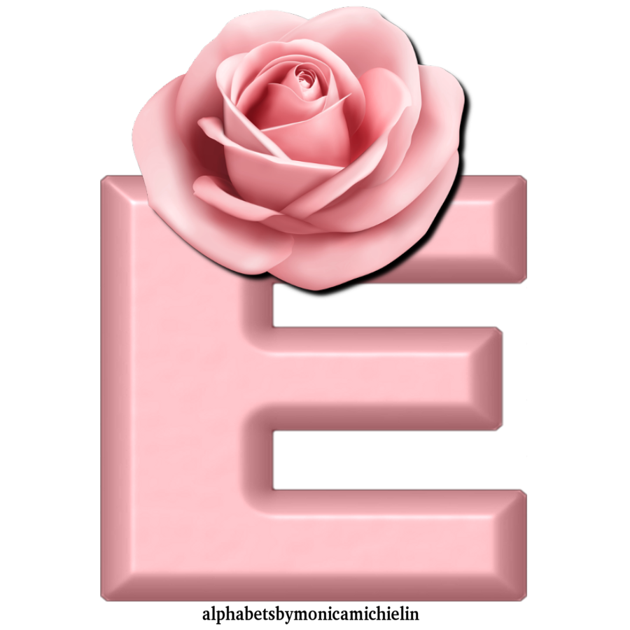 M. Michielin Alphabets: SOFT PINK ROSE ALPHABET PNG