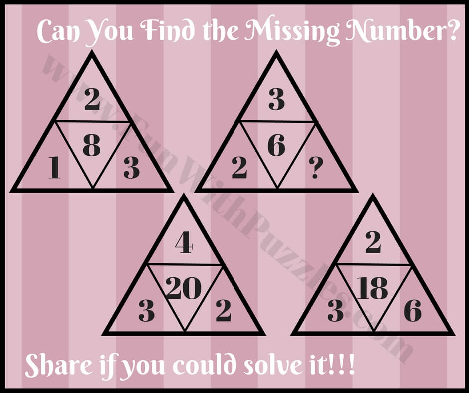 Brain Buster Picture Math Triangle Puzzles and Answers