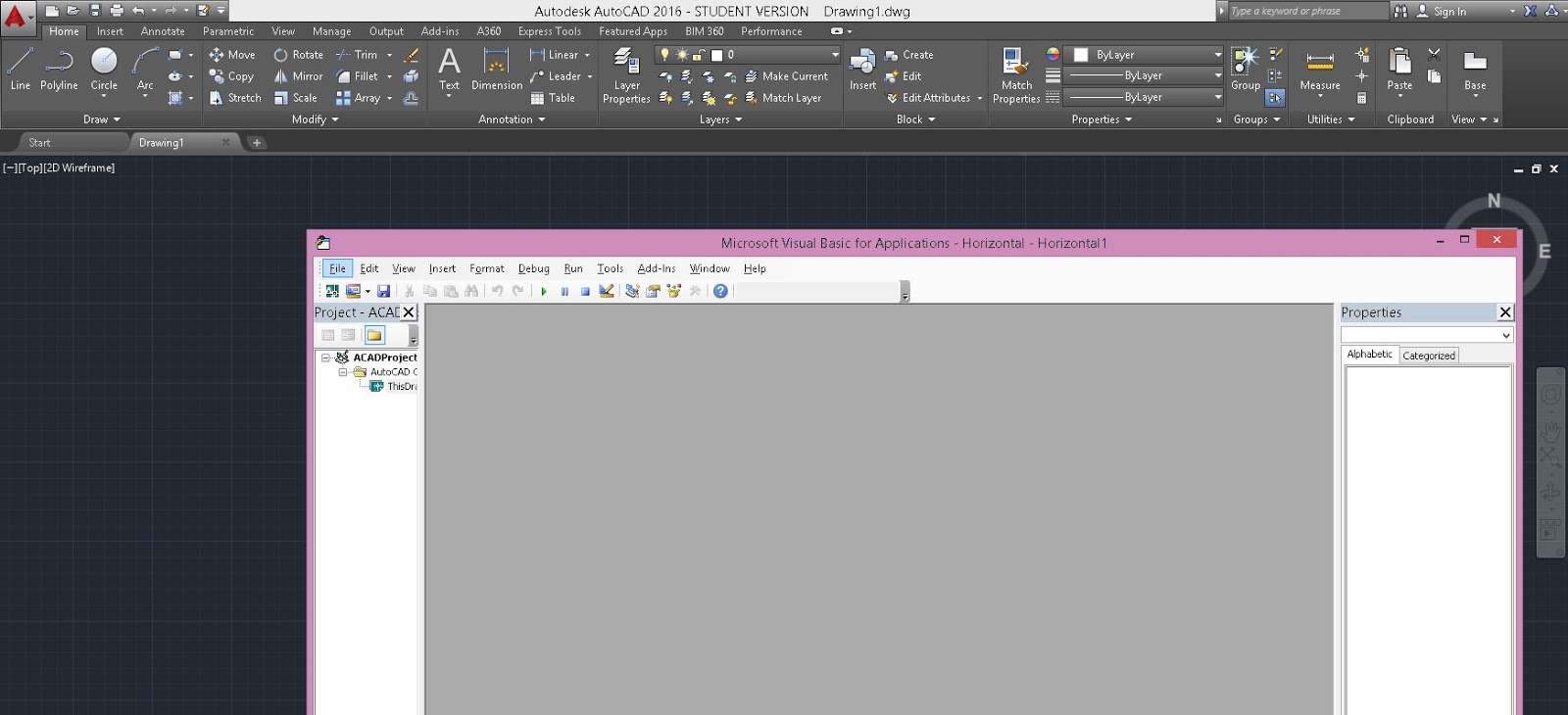 AutoCad VBA Başlangıç Ayarları