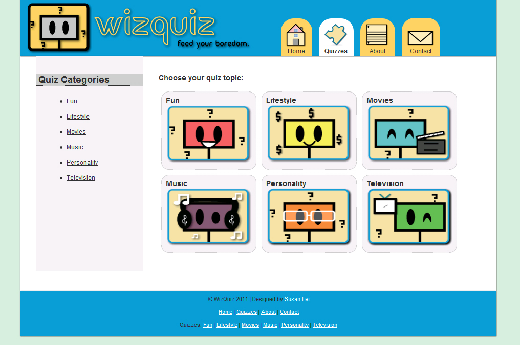 Susan's Blog :D!: Final Project: WizQuiz [DONE]