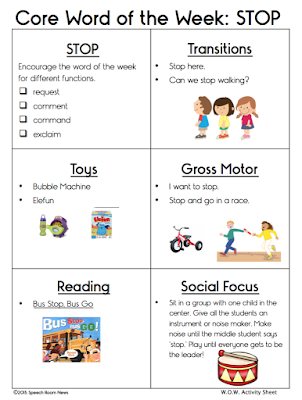 Miss Clark's Chit Chat: Core Vocabulary - STOP
