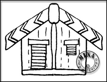 Maori Printables: Marae Colouring Page #2