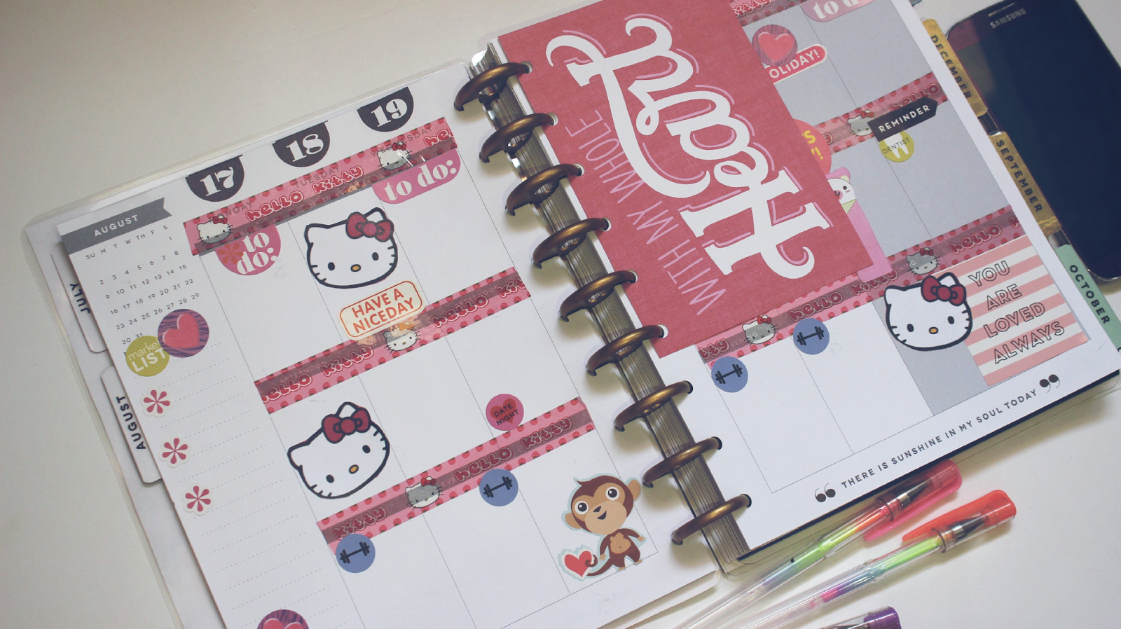 Plan with Me ( Hello Kitty Theme ) - The 365 Happy Planner - Hanan's Art