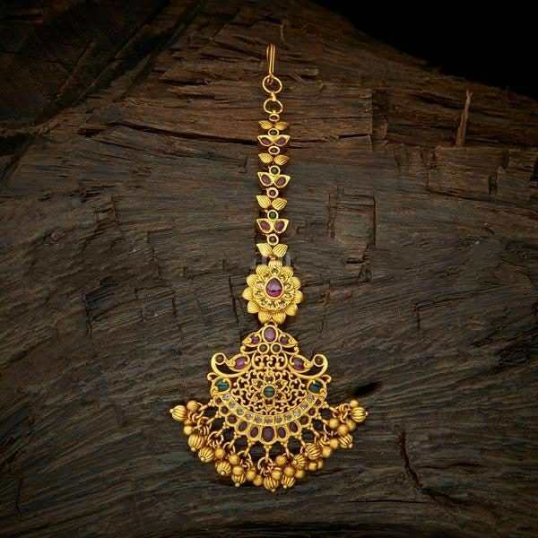 Gold maang tikka designs