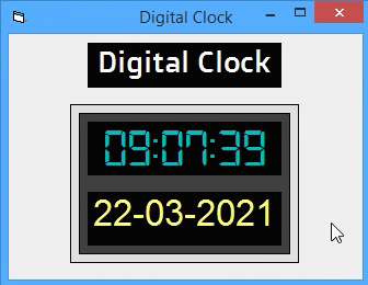 How to create digital clock in visual basic 6.0