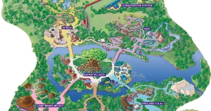 Disney World Animal Kingdom Map Walt Disney World Travel - waterdrums