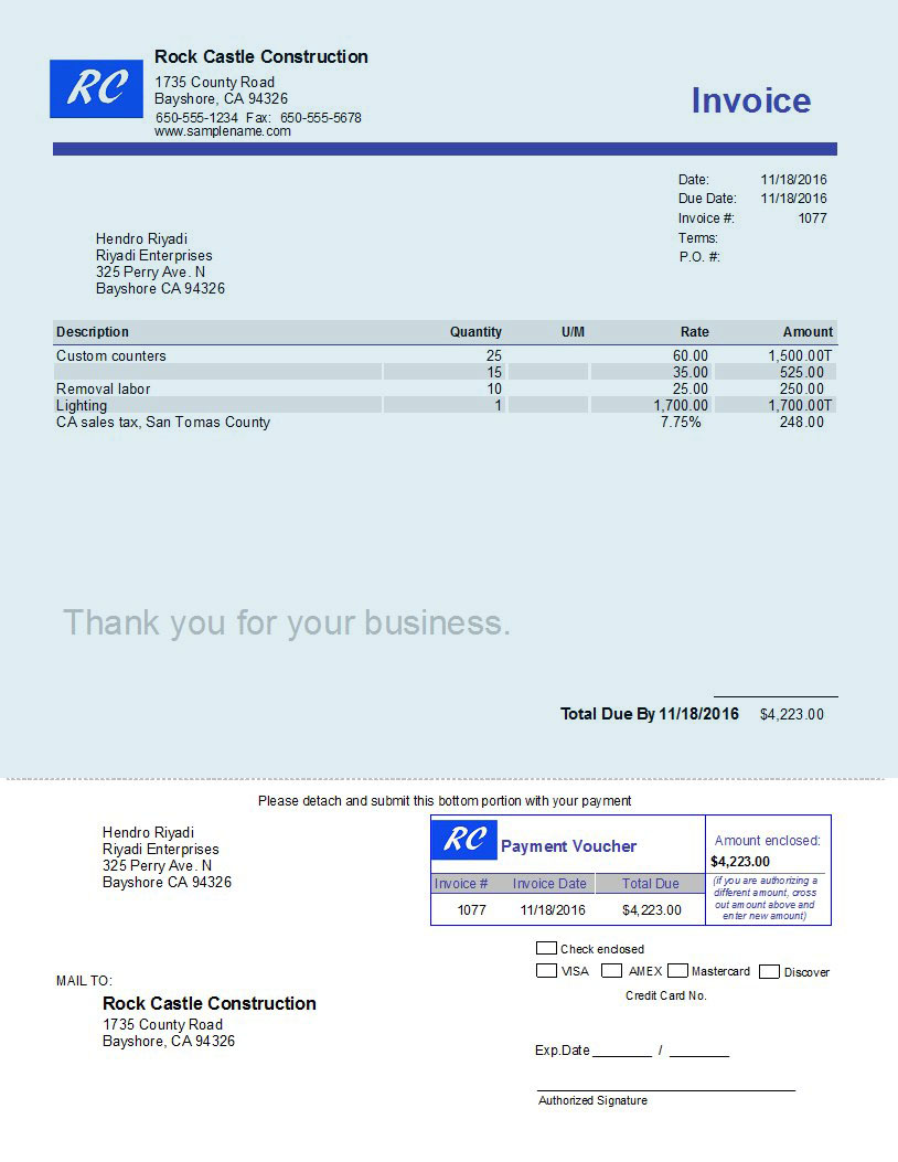 Invoice Paper Perforated - Invoice Template