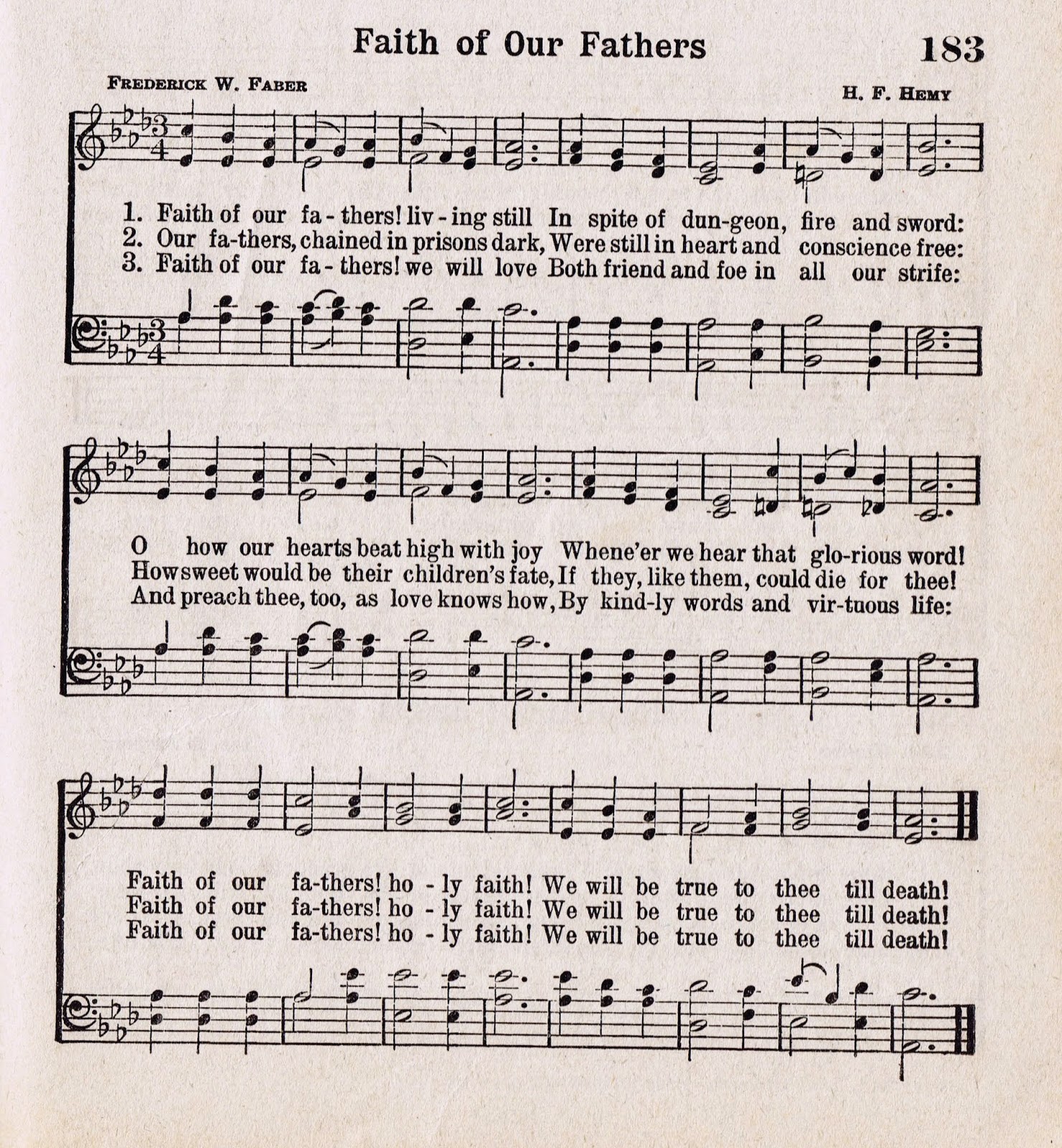Antique Hymn Printable for Father's Day {Faith of our Fathers} - Knick ...