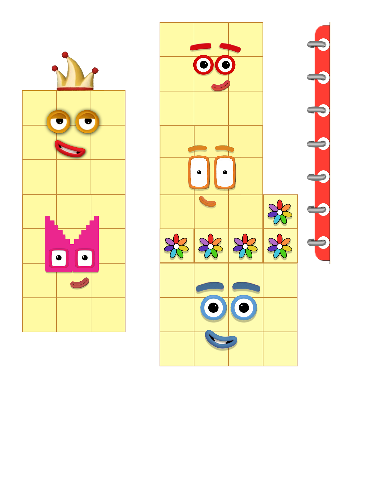 Numberblocks Printable Stickers 30s for Count and Click or Snap Cubes ...