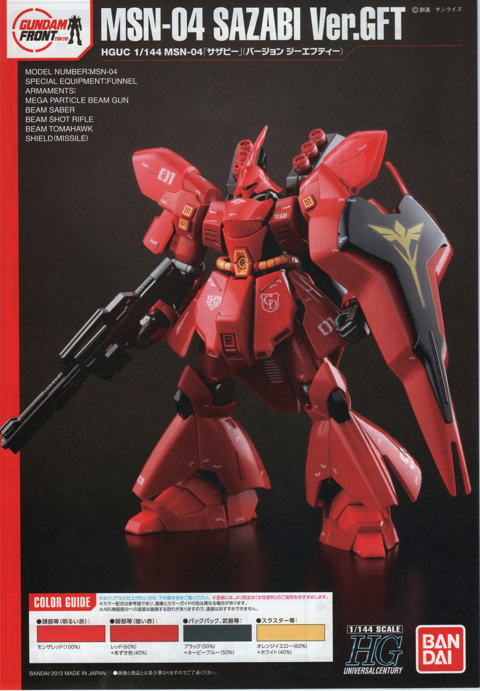 GUNDAM GUY: HGUC 1/144 Sazabi Ver. GFT - Review by kshatriya.sakura.ne.jp