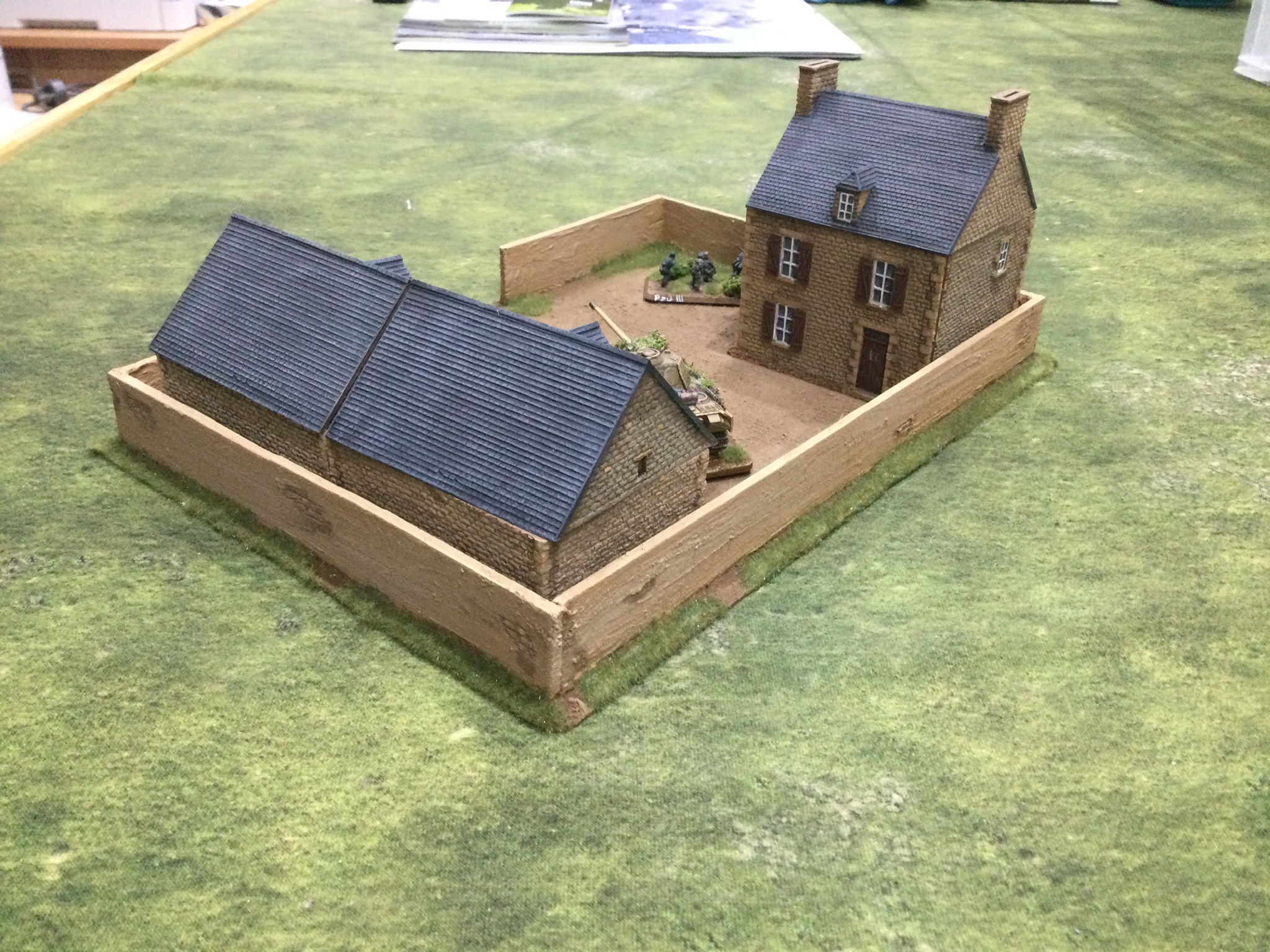 One man and his brushes.: Normandy 44 - Walled farm