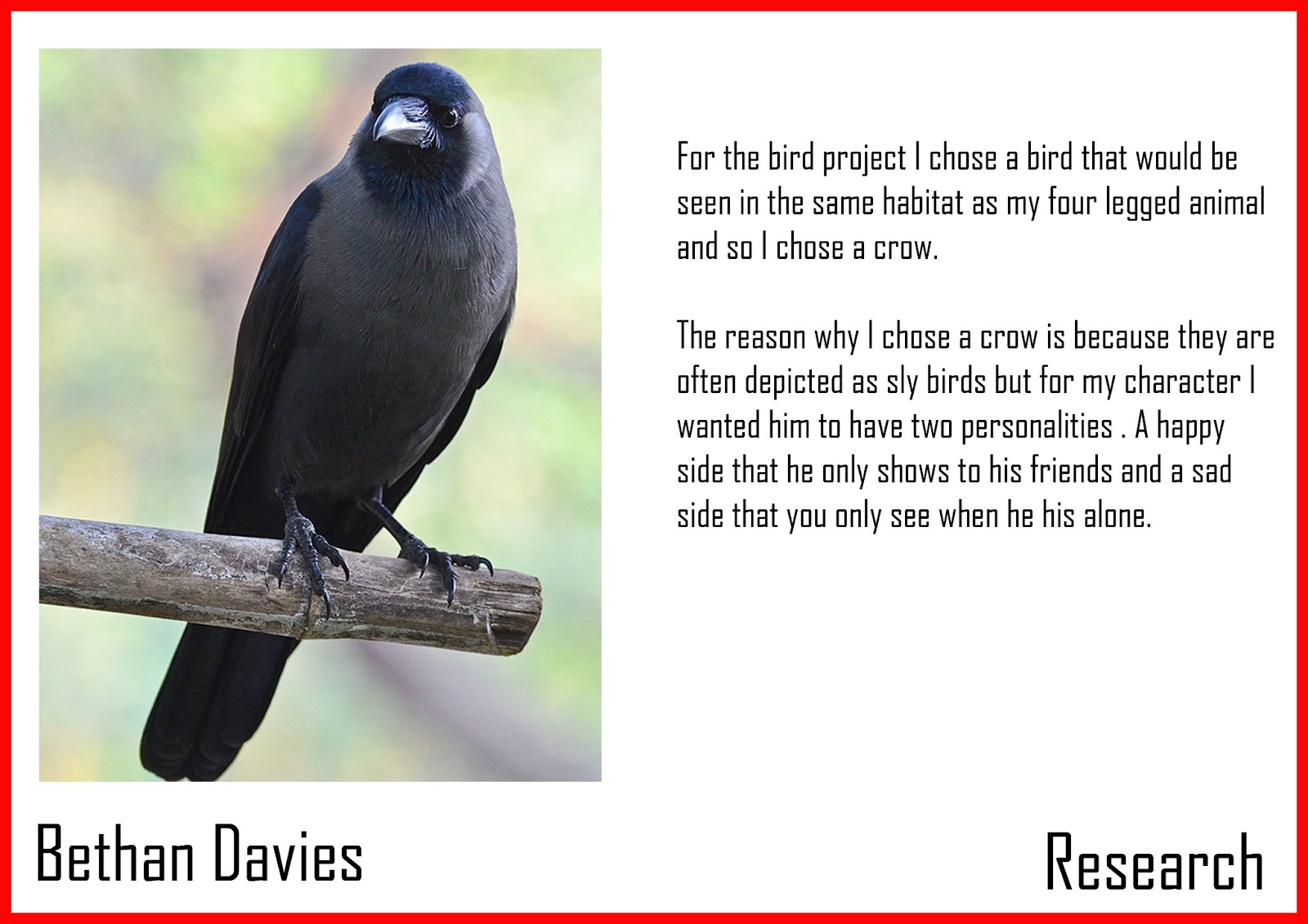 Bethan Davies Concept Artist : Bird and Four Legged Character Design