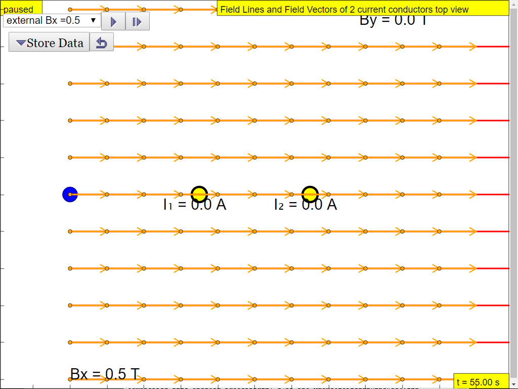 Magnetic Field Of 2 Current Conducting Wires Javascript Html5 Applet Simulation Model Open