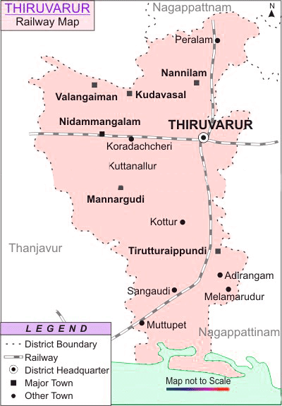 Rail-Map-india: Thiruvarur_railway_map