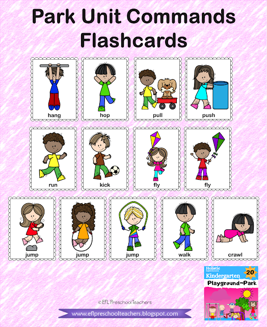 ESL/EFL Preschool Teachers: Park -Playground unit Flashcards for ...