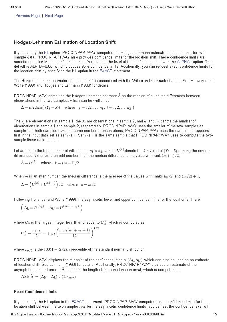 Integral, Measure and Martingale: Hodges-Lehmann Estimation of Location Shift
