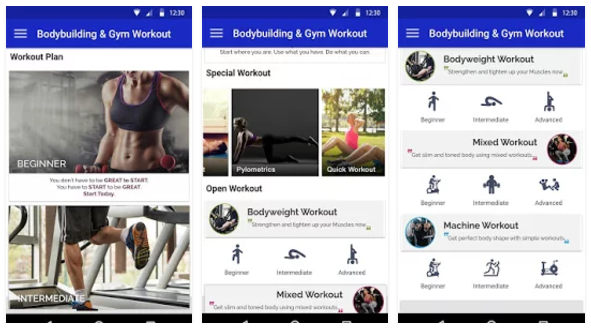 Bodybuilding & Gym Workout - Exercise Fitness Home Apps - Youth Apps