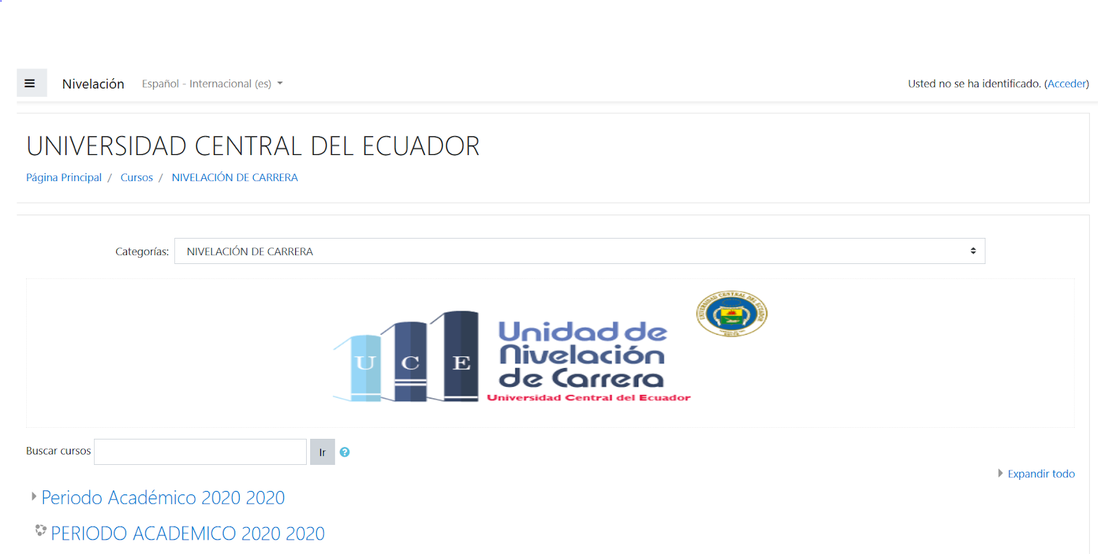 UCE-DTIC: Plataforma Educativa Virtual Moodle, 2020-2020