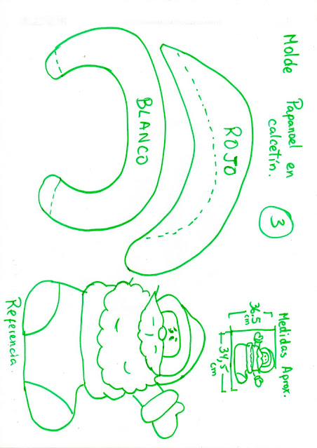 Revistas y moldes: Papa Noel en calcetín