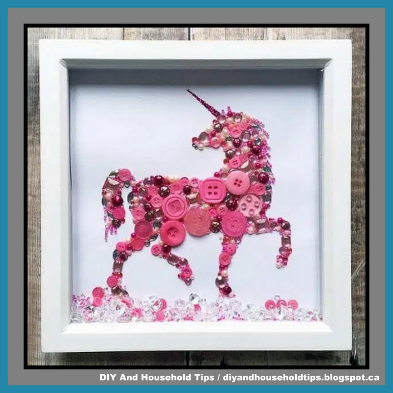 DIY And Household Tips: DIY Unicorn Button Art Tutorial
