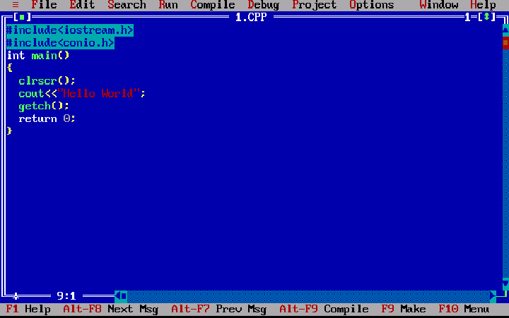 C++ program to print Hello World