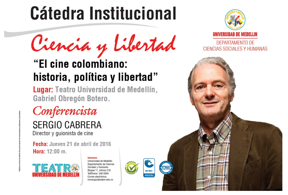 Paper: DEL CINE COLOMBIANO HABLARÁ SERGIO CABRERA EN CÁTEDRA ABIERTA