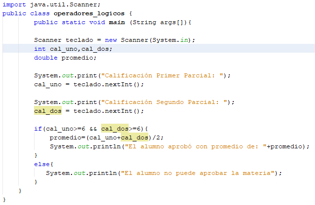 Operadores Lógicos en Java