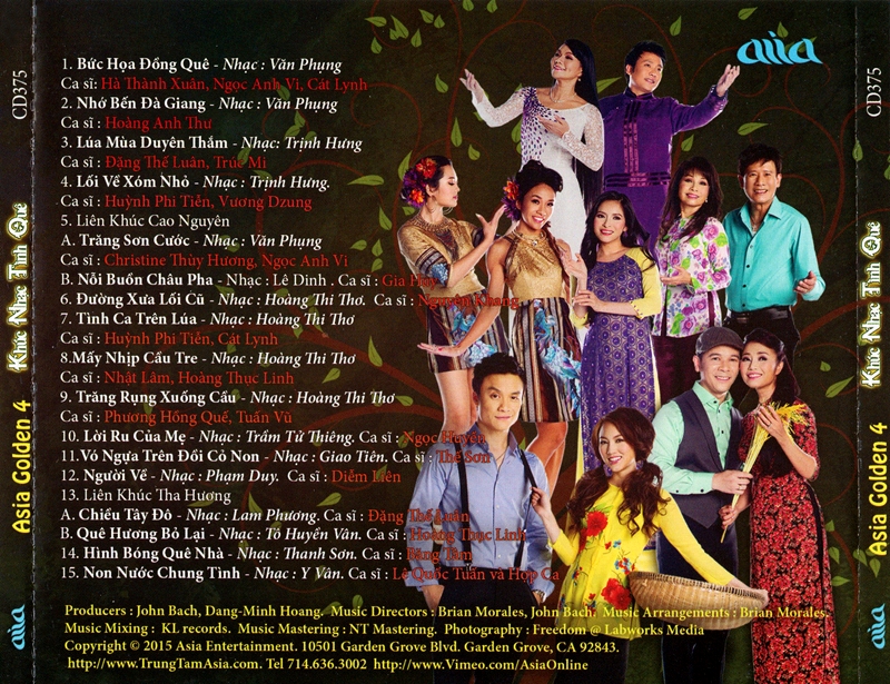 Asia CD 375 - VA - Asia Golden 4 (Khúc Nhạc Tình Quê) (2015) ~ Cover ...