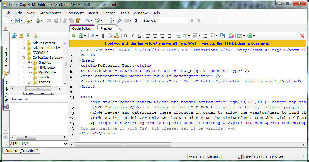 Coffee Cup HTML Editor 12.7 full free download - cost free software